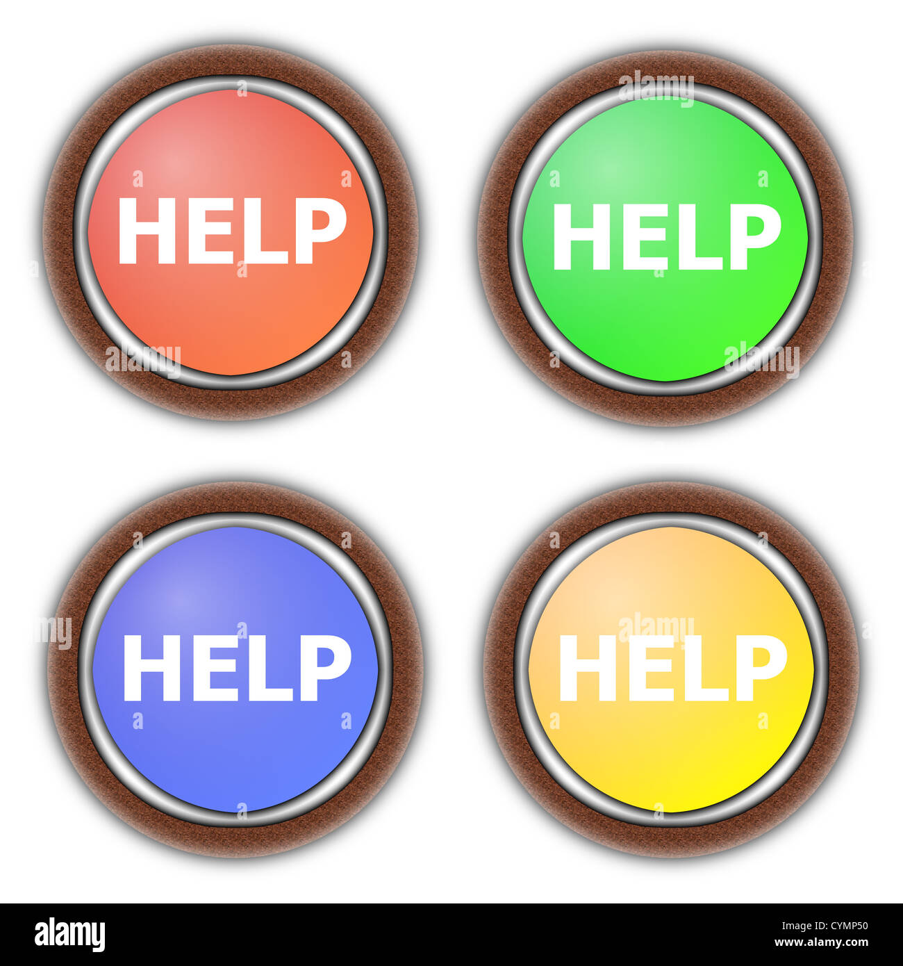 help button collection isolated on white background Stock Photo - Alamy