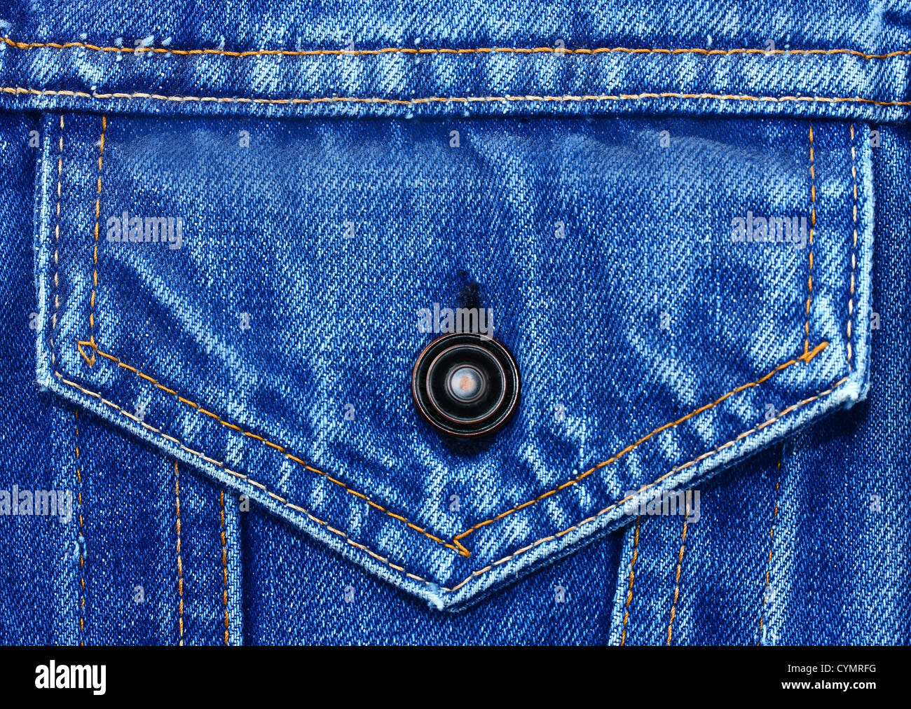 Denim pocket with button Stock Photo - Alamy