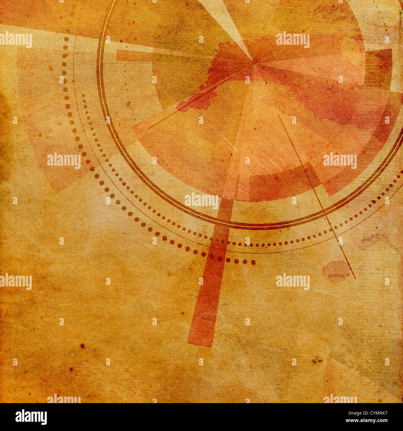 Old paper background with circular abstract design Stock Photo - Alamy