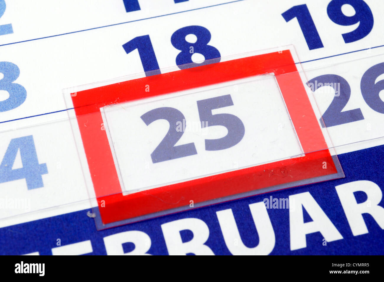 calendar showing date of today with red box Stock Photo - Alamy