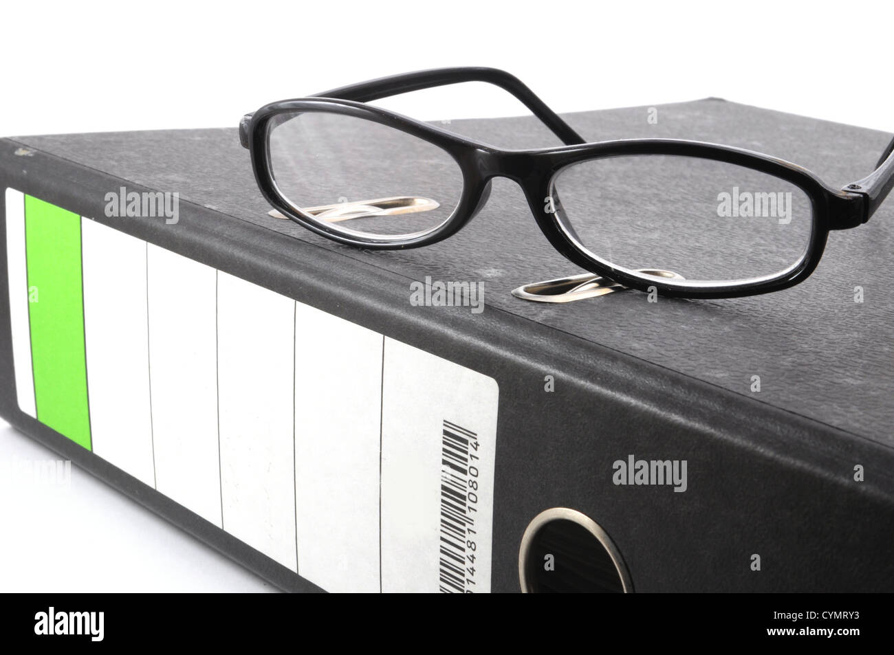eye glasses and folder in the office showing paperwork concept Stock ...