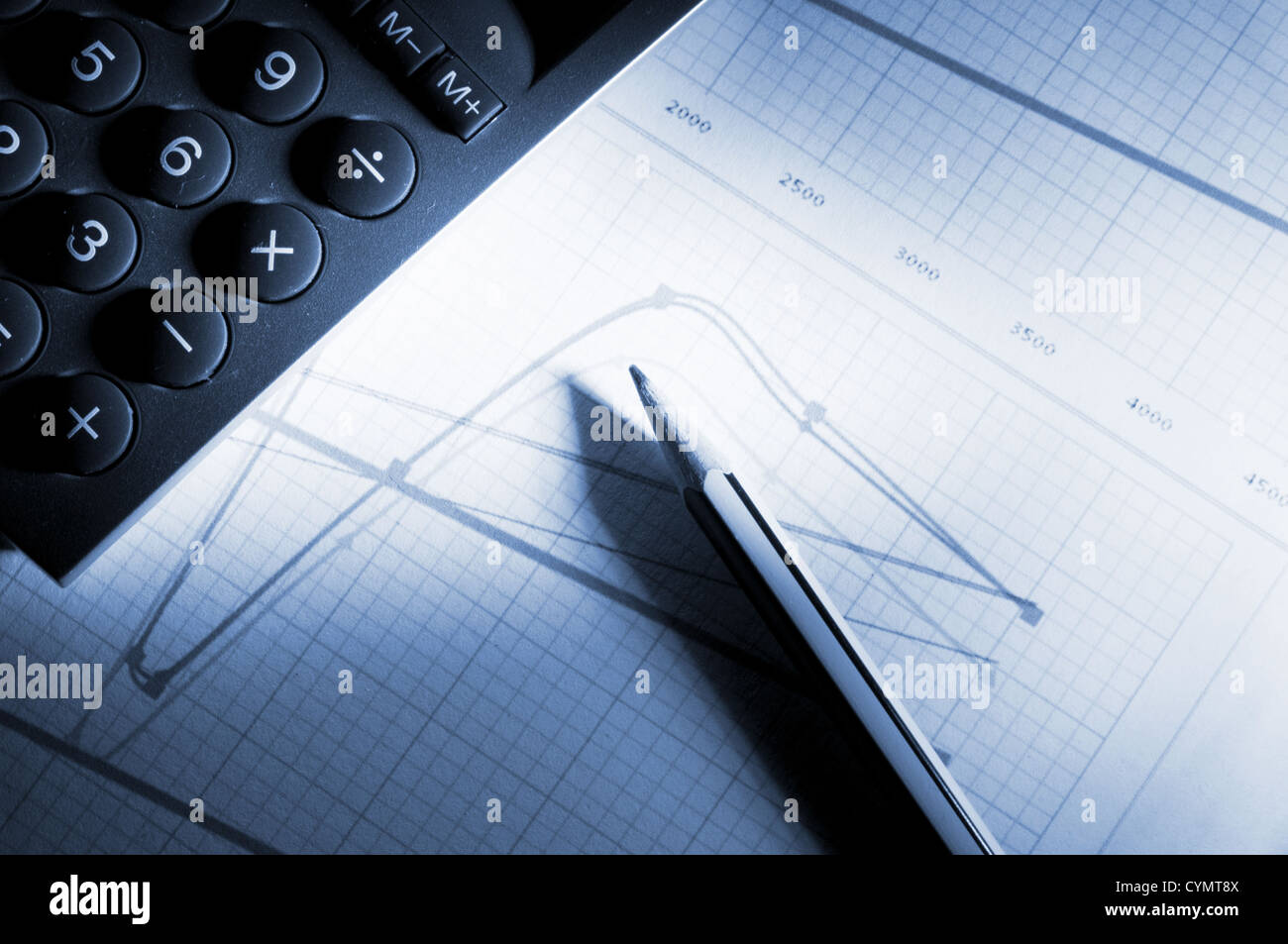 business chart with financial data showing success Stock Photo - Alamy