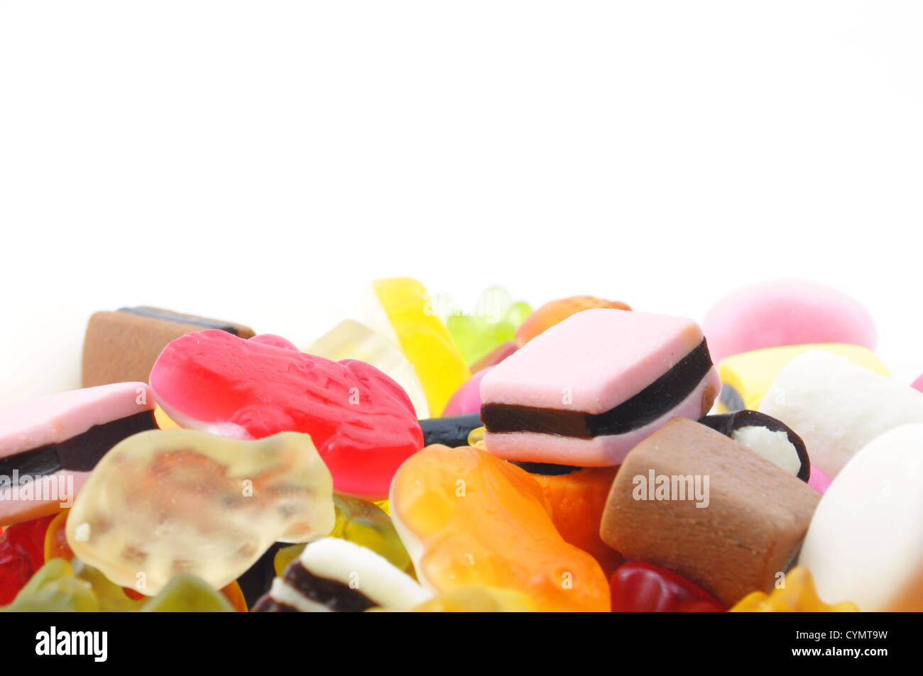 candy sweets showing unhealthy food concept with blank and empty space ...