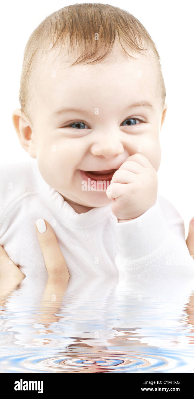 bright closeup portrait of adorable baby in water Stock Photo - Alamy