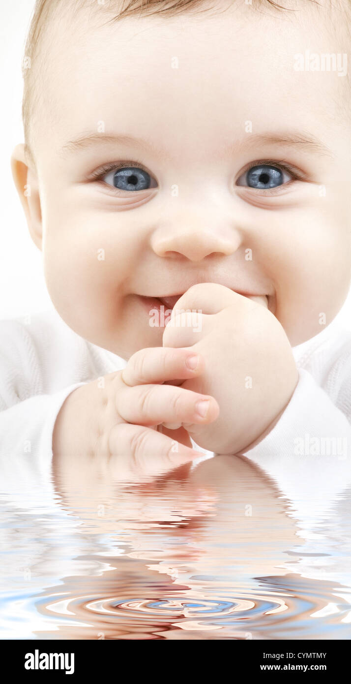 bright closeup portrait of adorable baby in water Stock Photo - Alamy