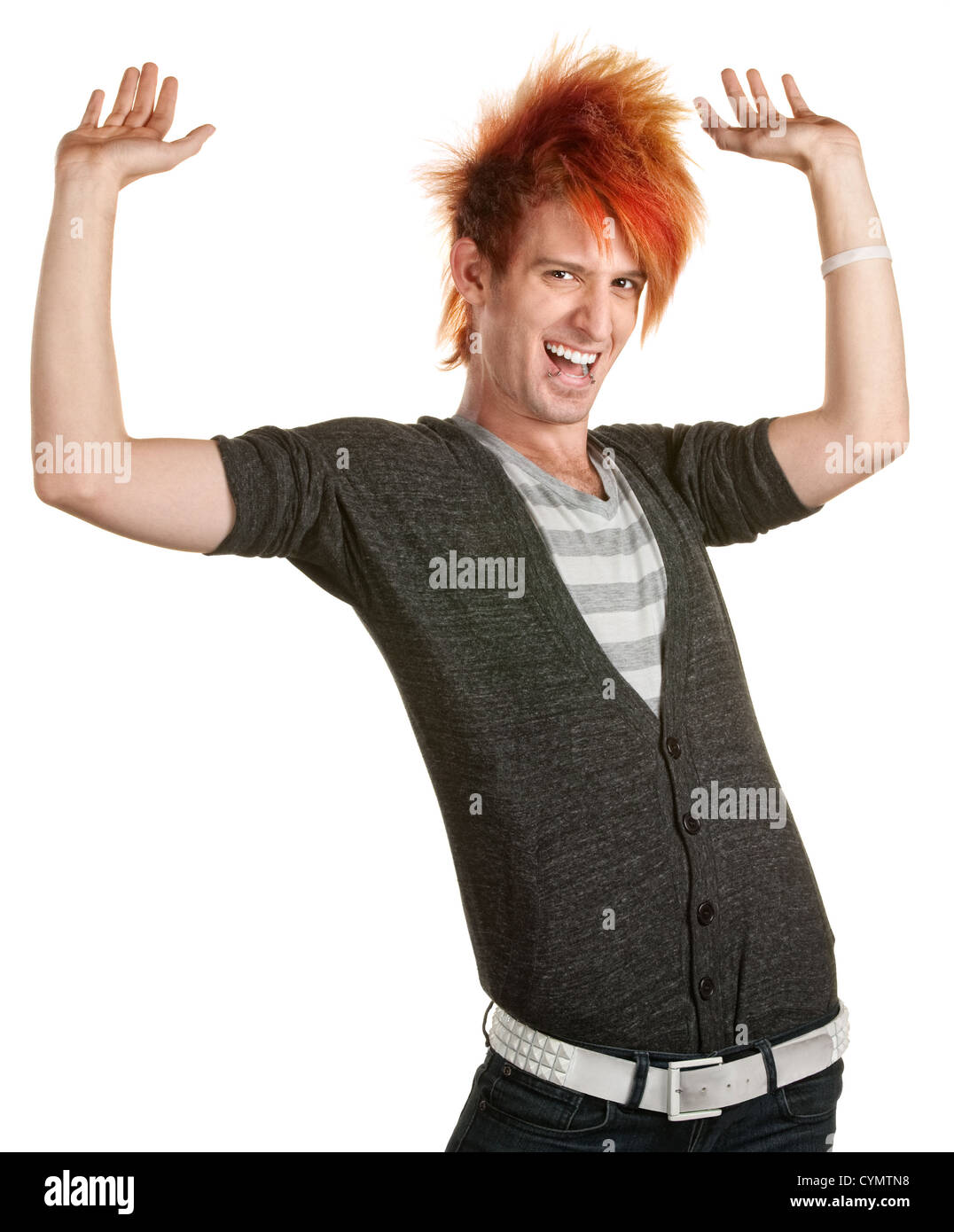 Young man celebrating character hi-res stock photography and images - Alamy