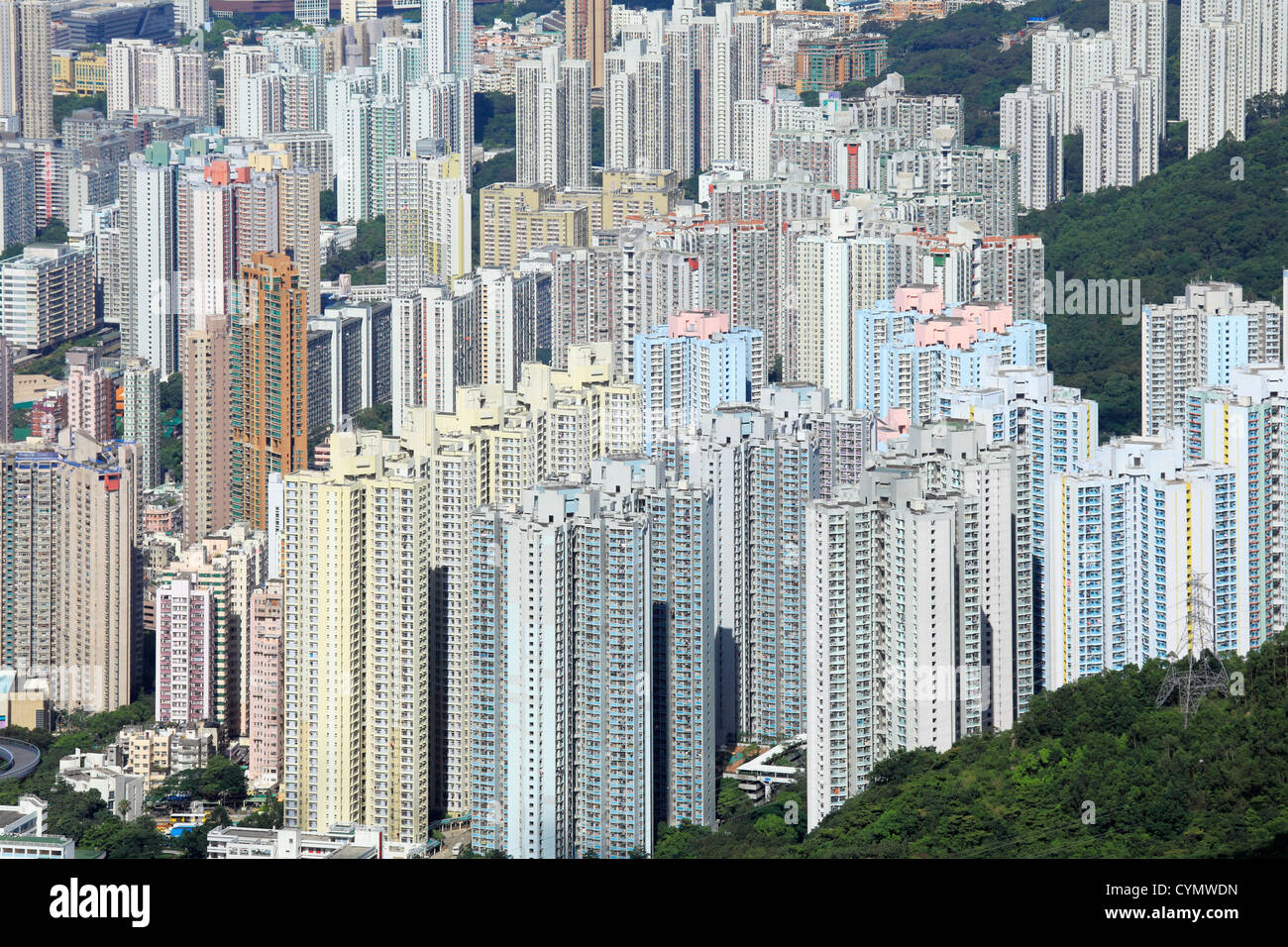 Hong Kong crowded building Stock Photo - Alamy