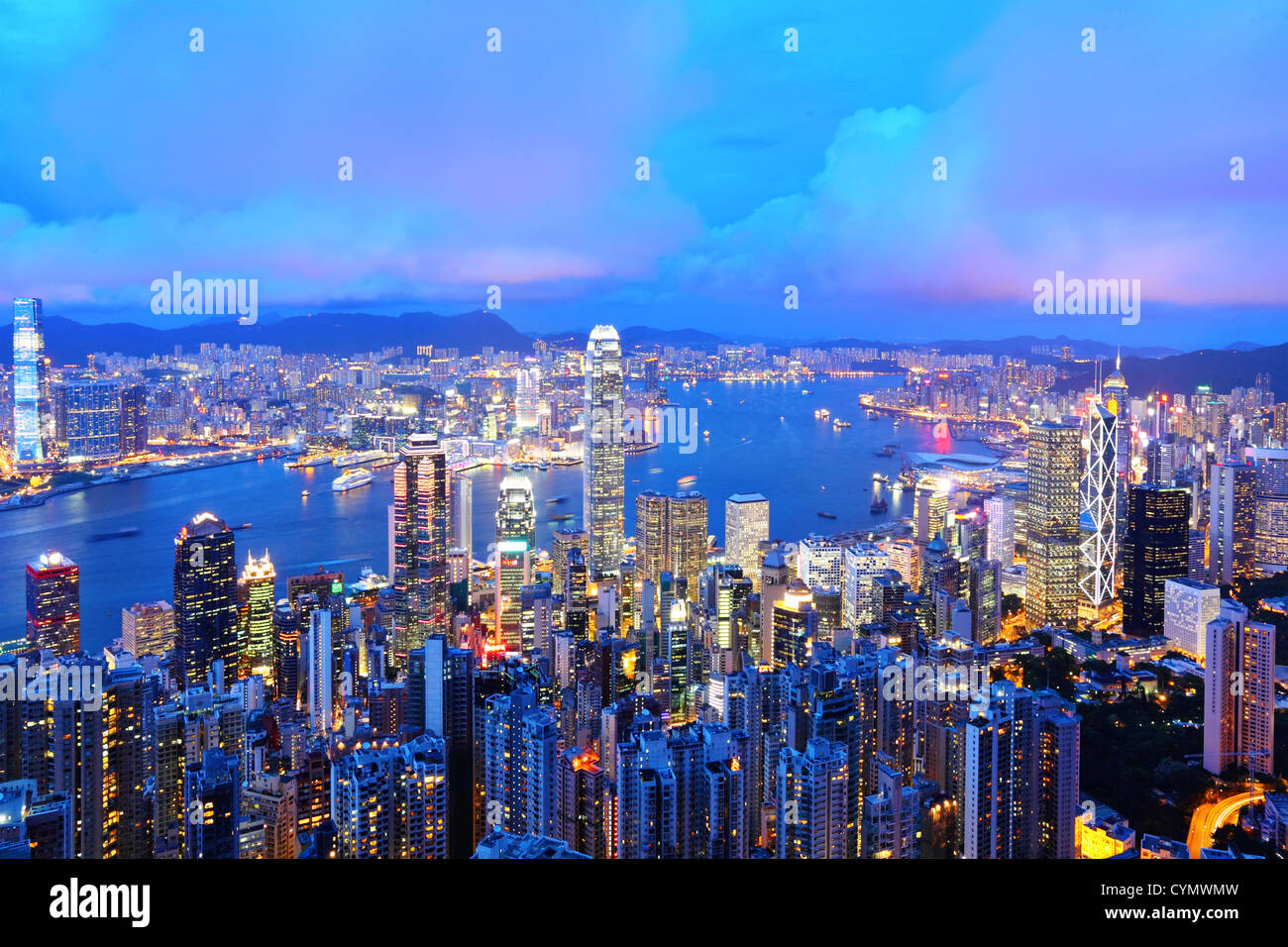 Hong Kong night view Stock Photo - Alamy