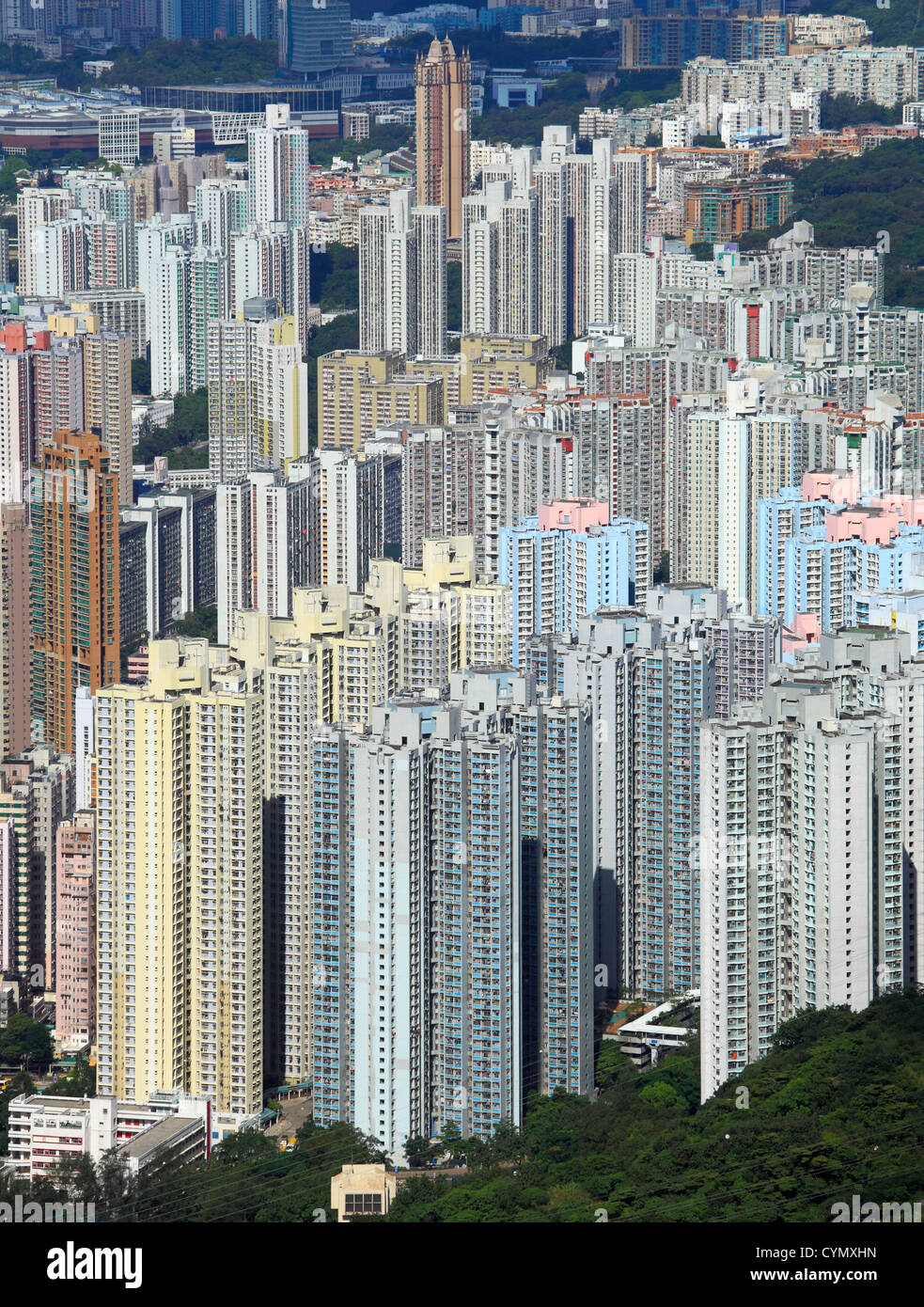 Hong Kong crowded building Stock Photo - Alamy