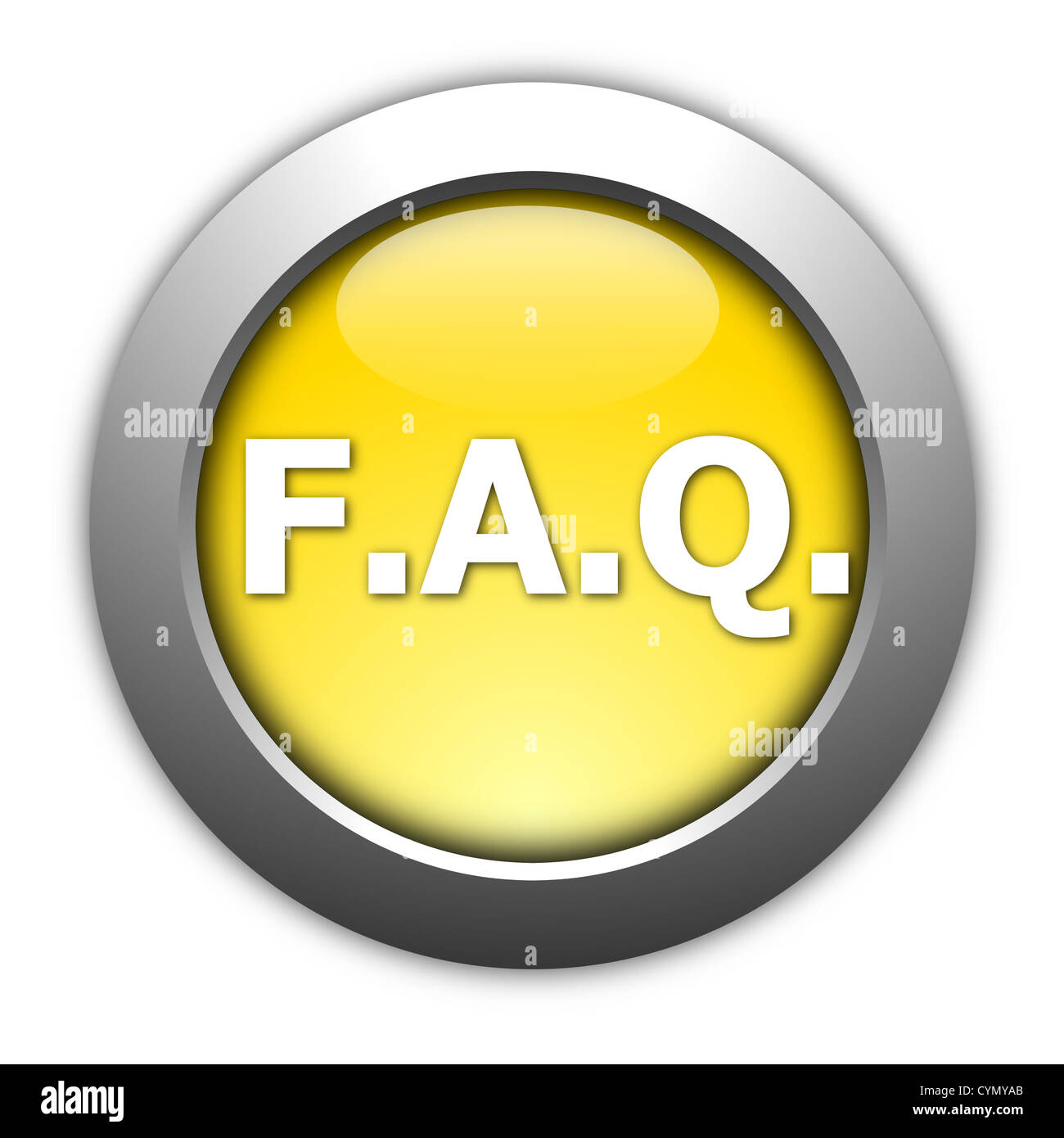 faq button isolated on a white background Stock Photo - Alamy