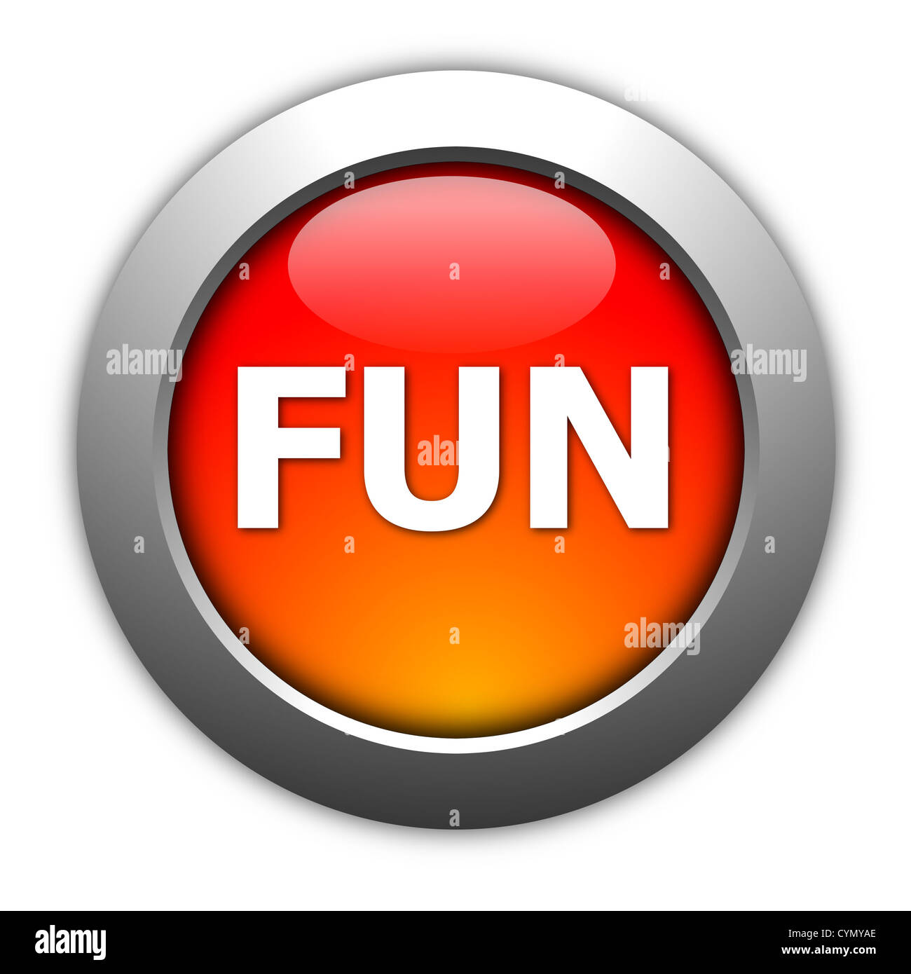 party or fun button for a happy day isolated on white Stock Photo - Alamy