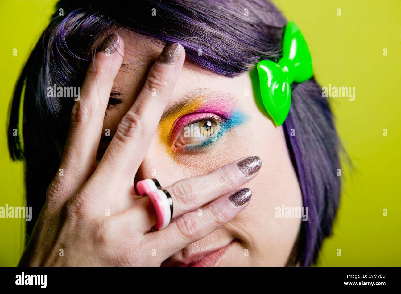 Woman punk purple hair hi-res stock photography and images - Alamy