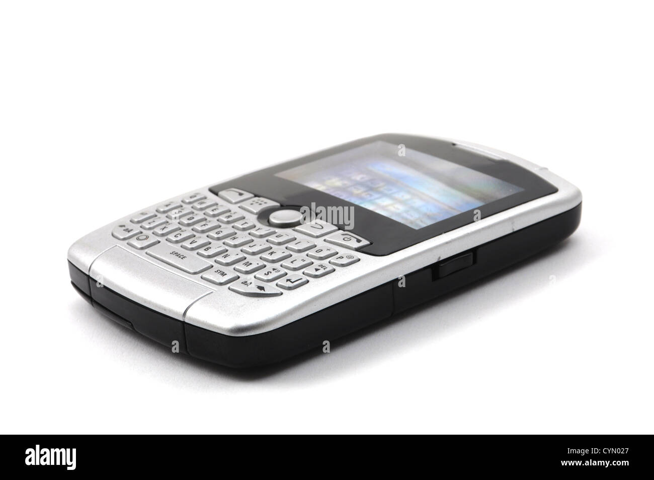 modern silver pda isolated on white background Stock Photo - Alamy