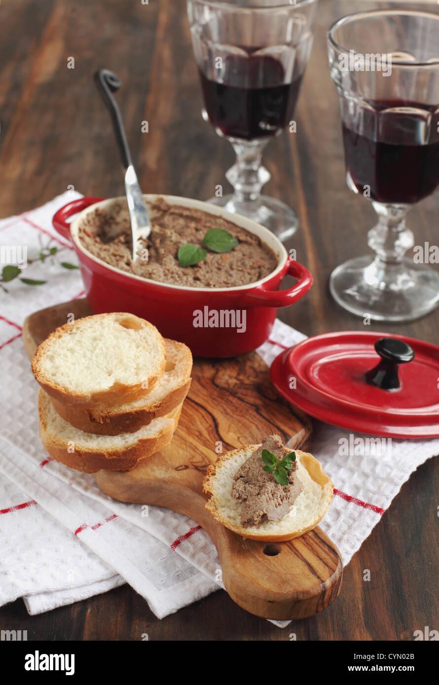 Beef liver pate on bread Stock Photo - Alamy