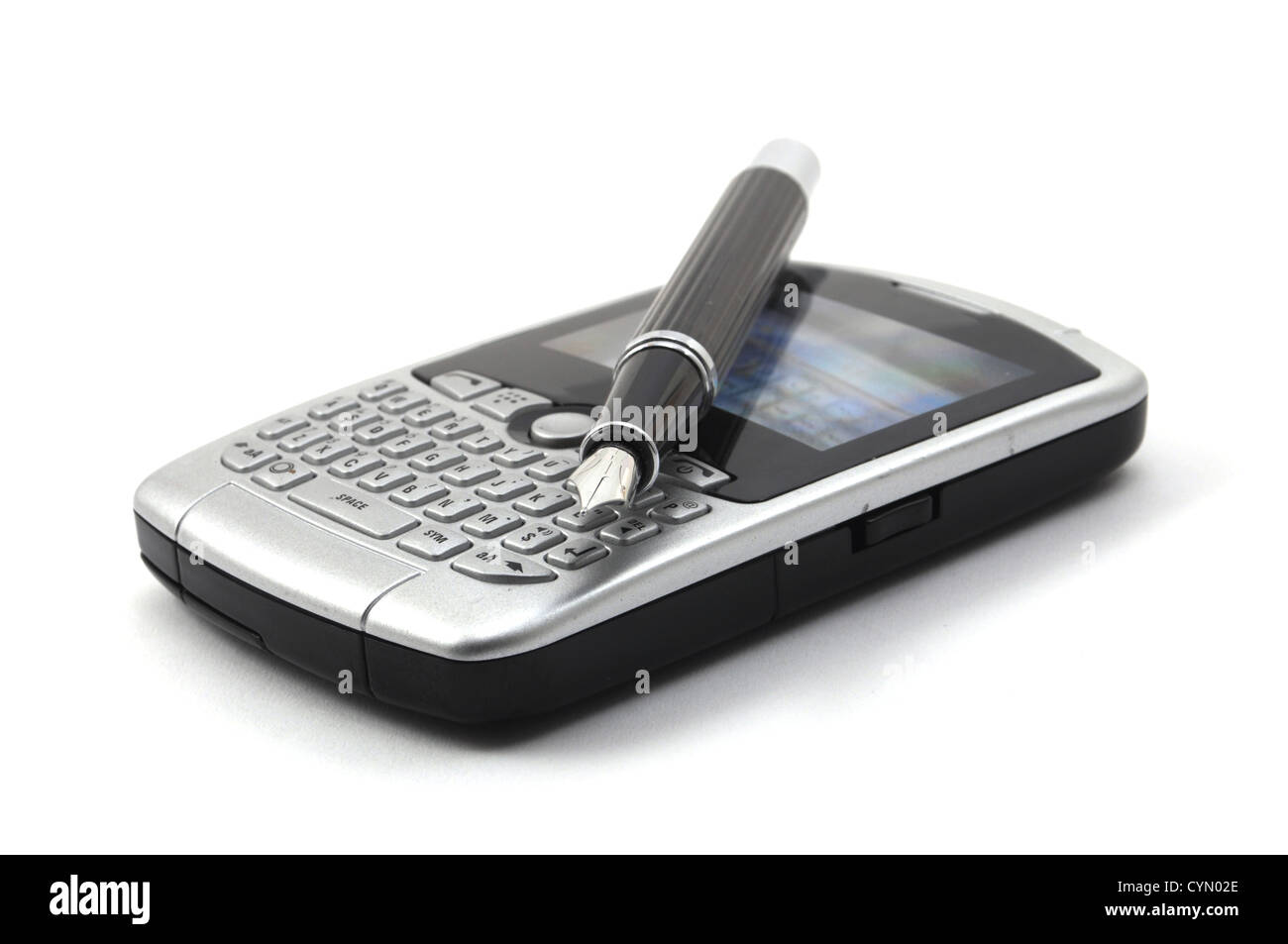 cell phone isolated on white showing communication concept Stock Photo ...