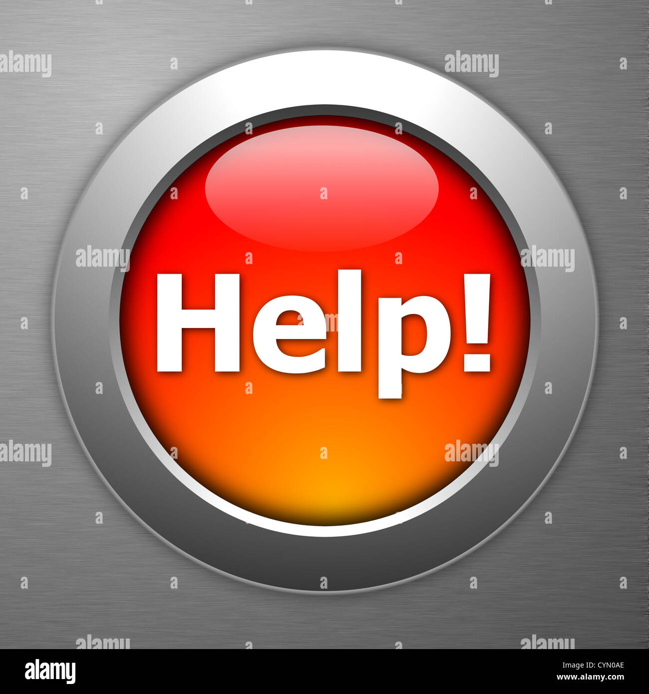red help button on metal a texture Stock Photo - Alamy