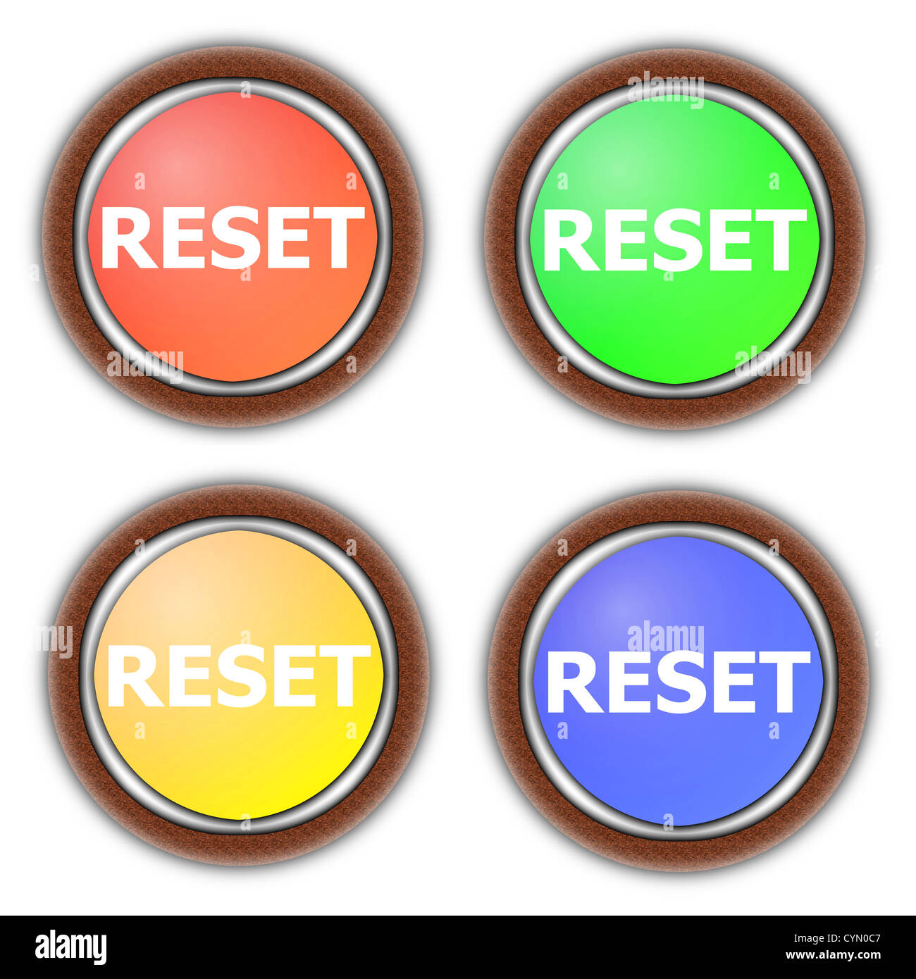 reset button collection isolated on white background Stock Photo - Alamy
