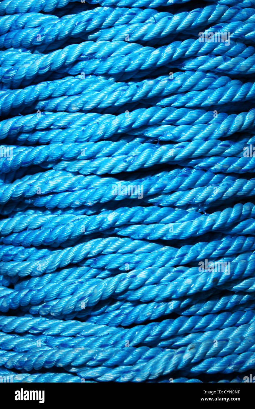 Blue nylon ropel, perfect for designs or backgrounds Stock Photo - Alamy