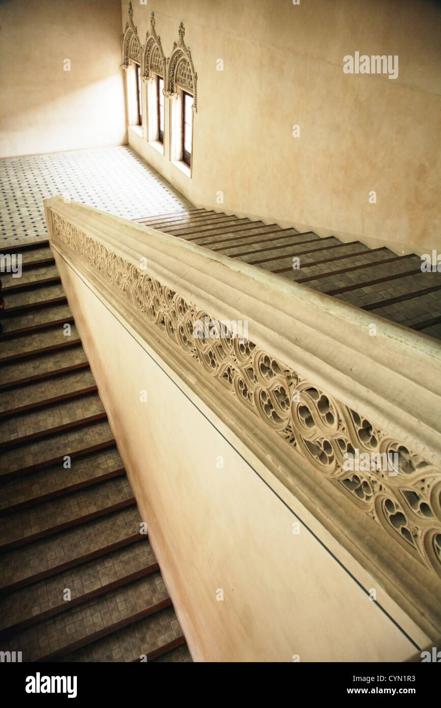 big stairs inside a castle Stock Photo - Alamy