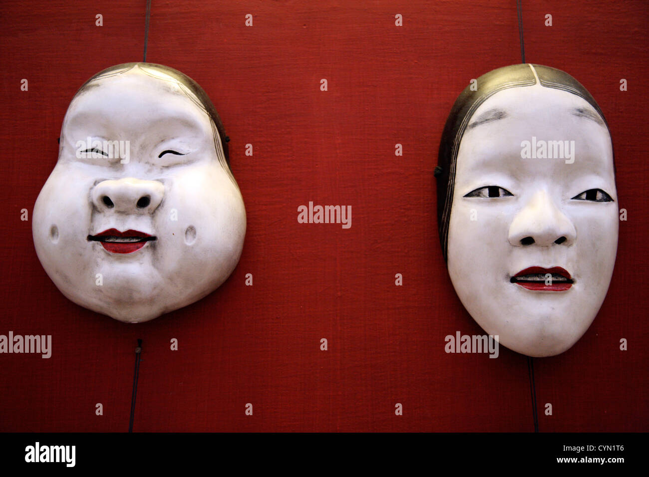 couples of oriental white masks Stock Photo - Alamy