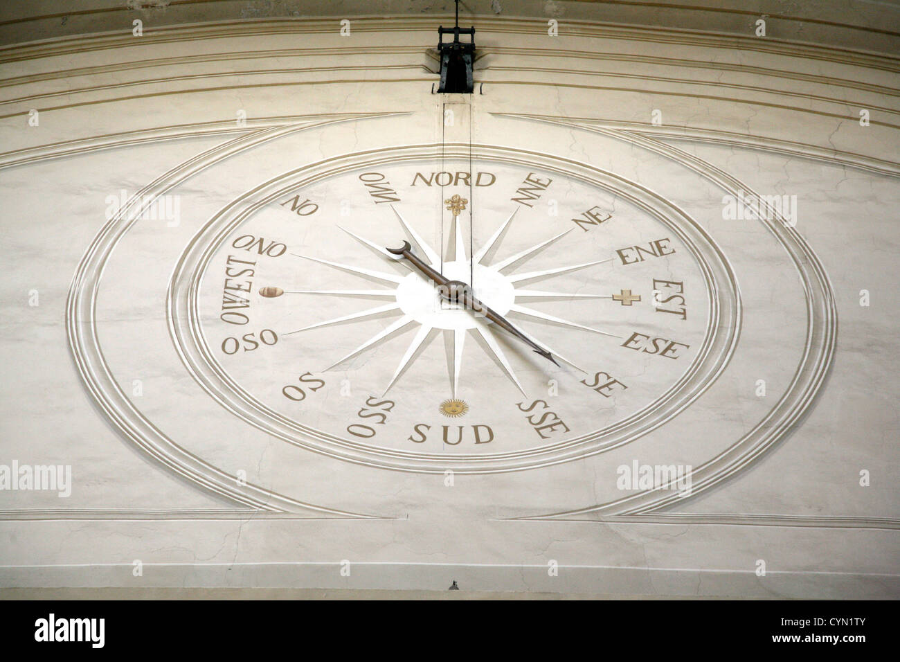 very big compass on a wall Stock Photo - Alamy