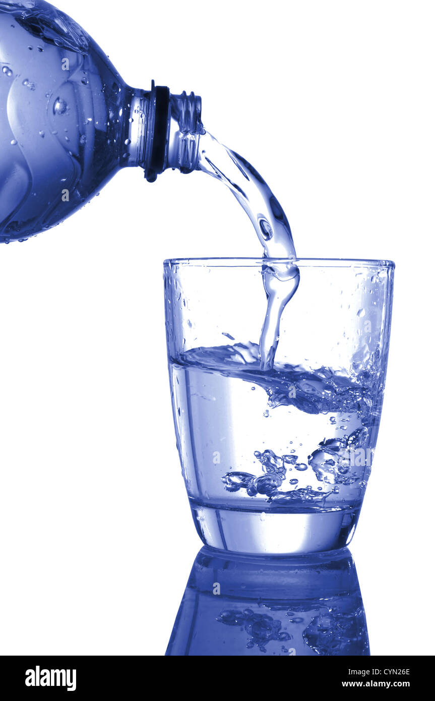 ice water pouring in transparent glass or cup Stock Photo - Alamy