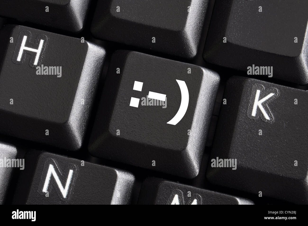 happy and positive emotions or feelings shown on computer keyboard ...