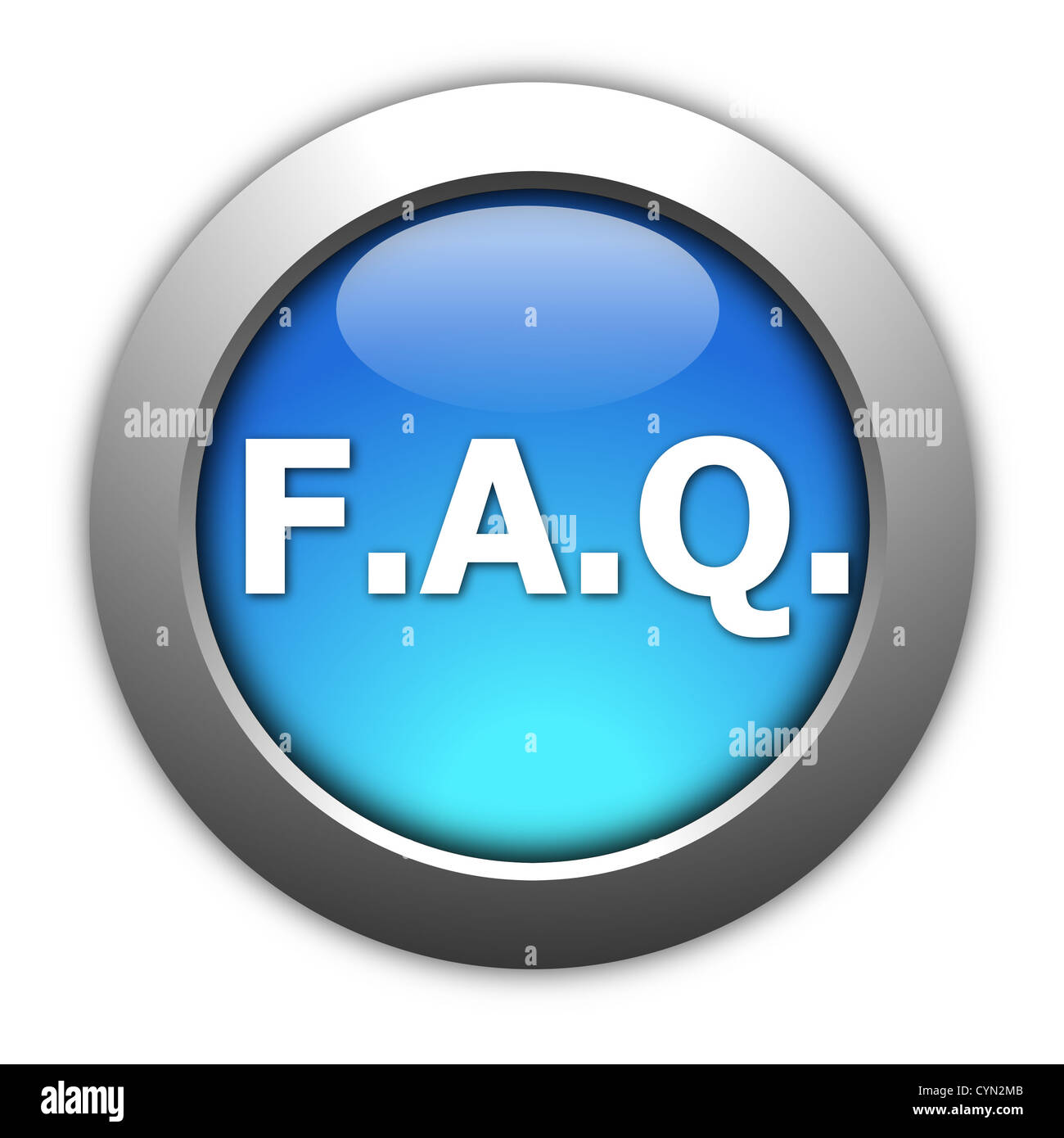 faq button isolated on a white background Stock Photo - Alamy