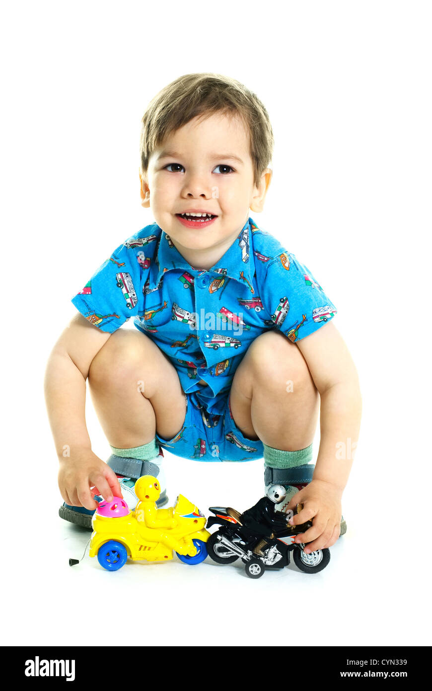 cute boy playing with toys Stock Photo - Alamy