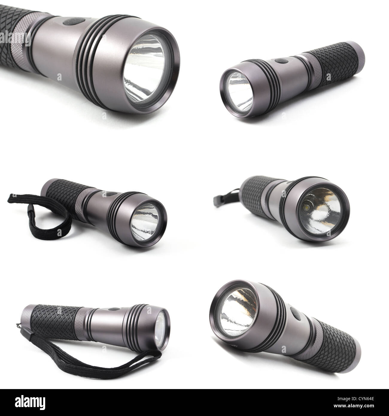 flashlight collection isolated on a white background Stock Photo - Alamy