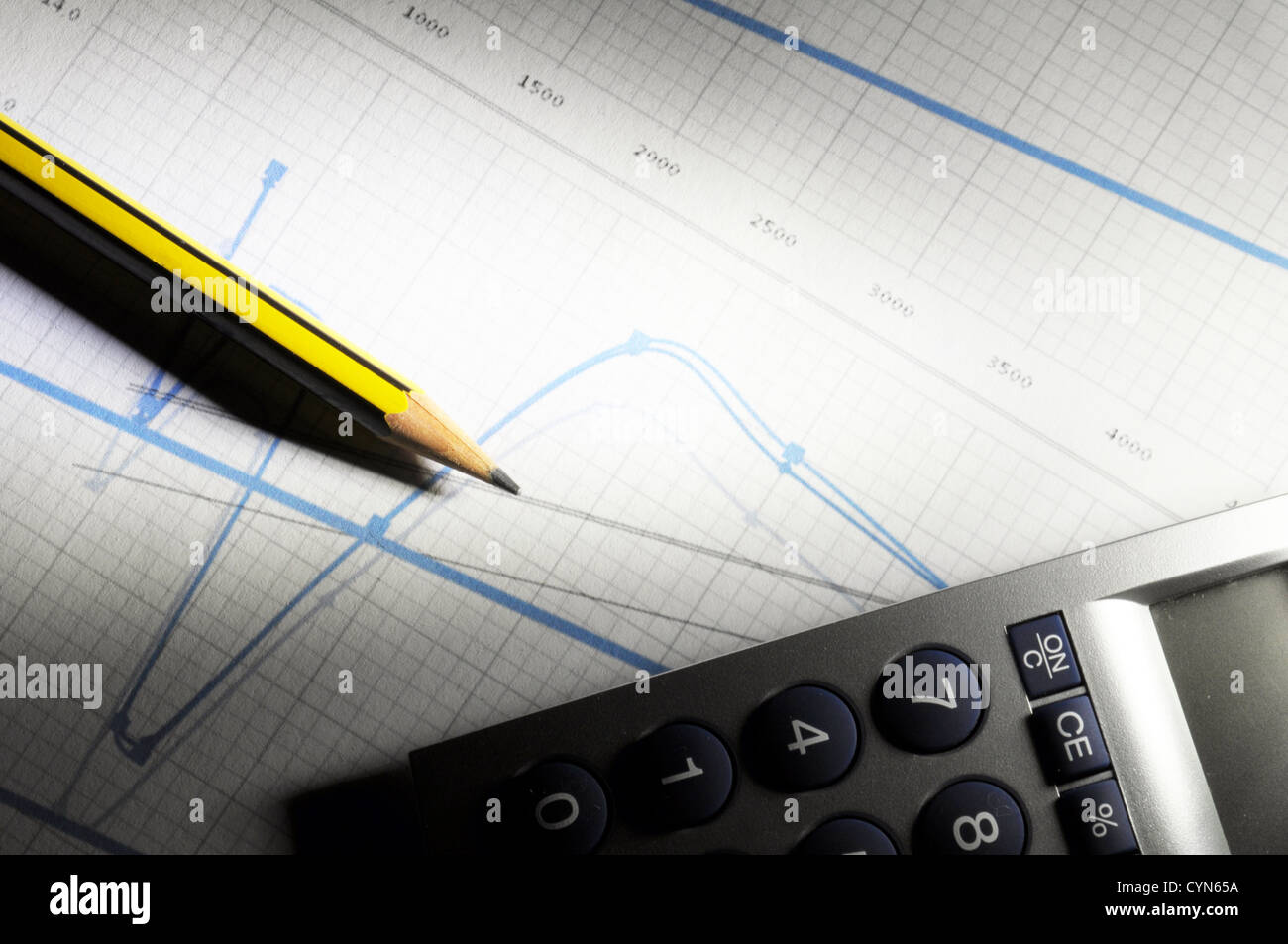 business chart with financial data showing success Stock Photo - Alamy