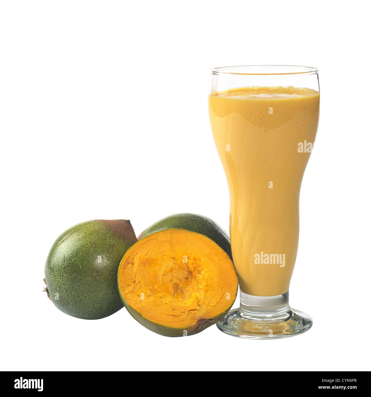 Milkshake out of the Peruvian fruit called Lucuma (lat. Pouteria lucuma ...