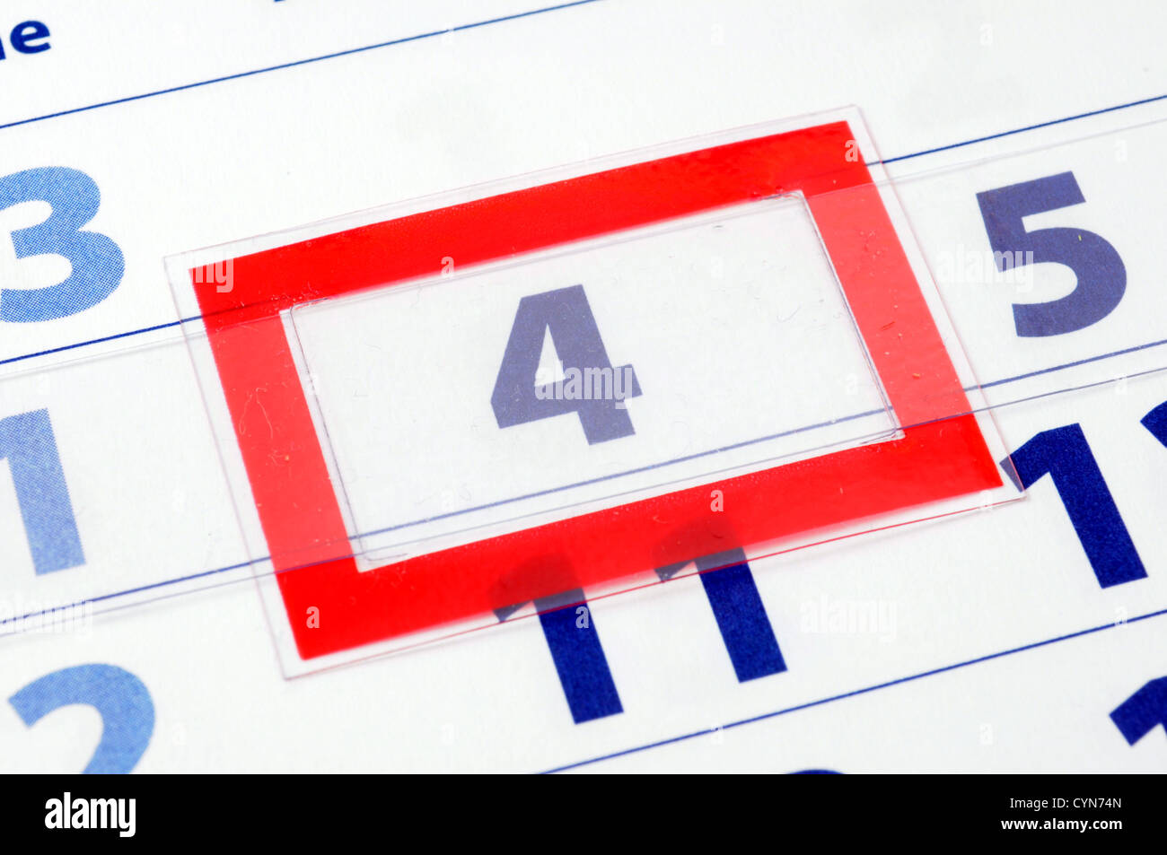 calendar showing date of today with red box Stock Photo - Alamy