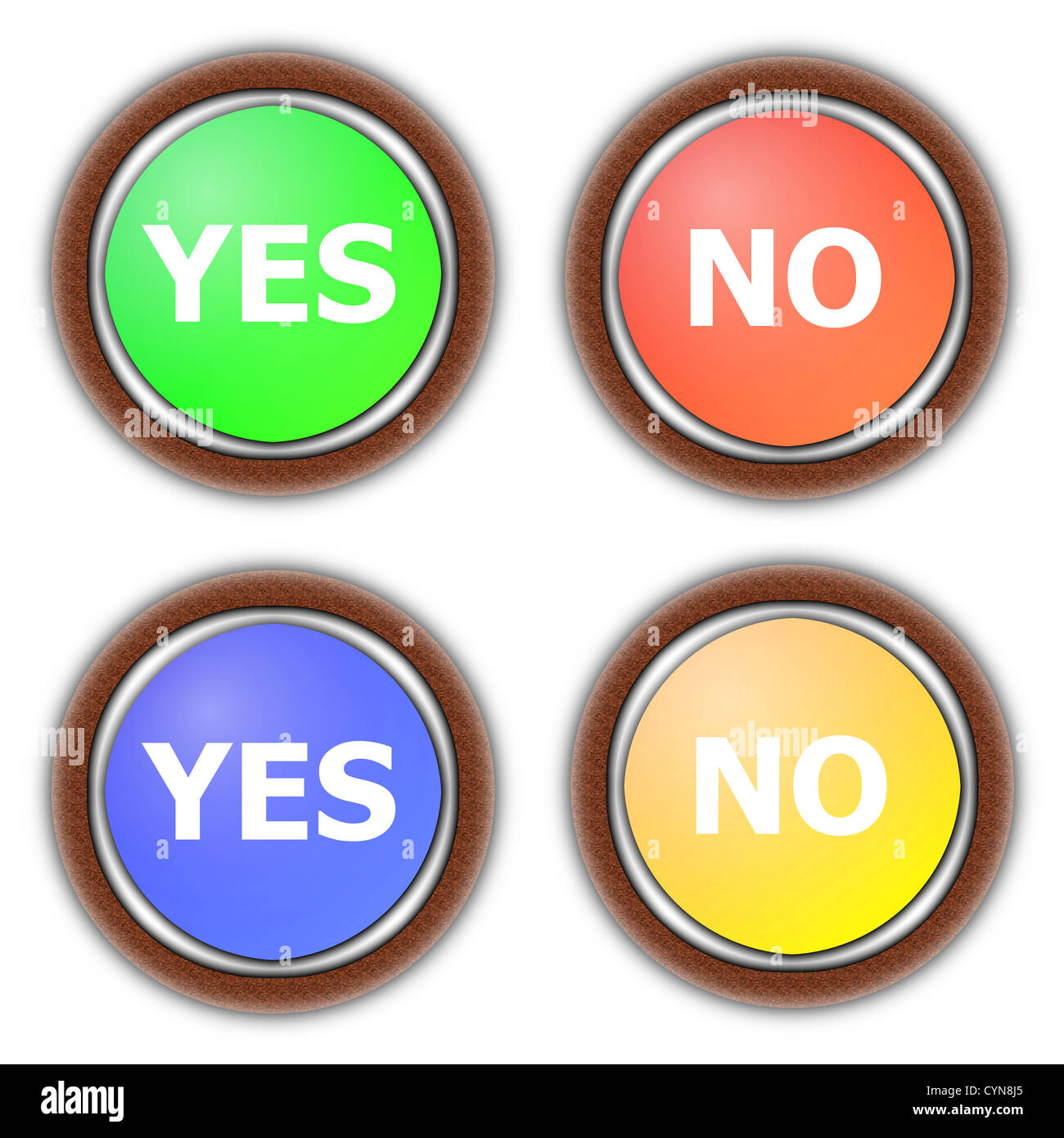 yes and no button collection isolated on white background Stock Photo ...