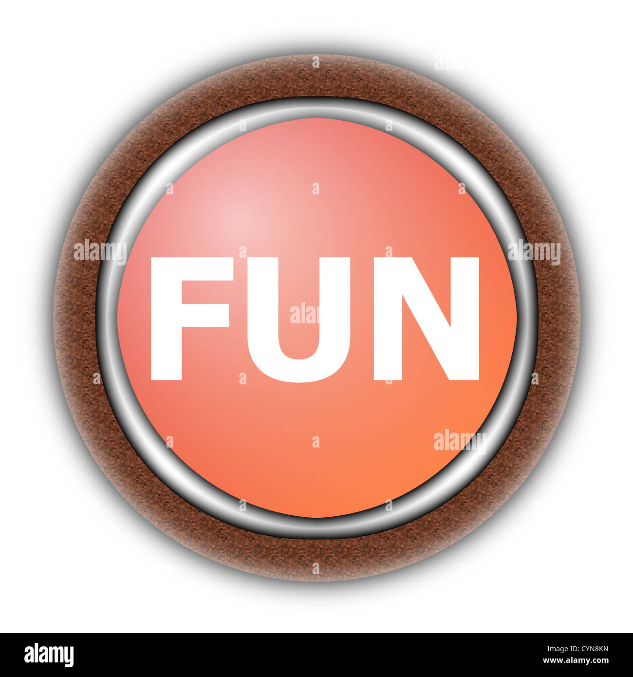 party or fun button for a happy day isolated on white Stock Photo - Alamy