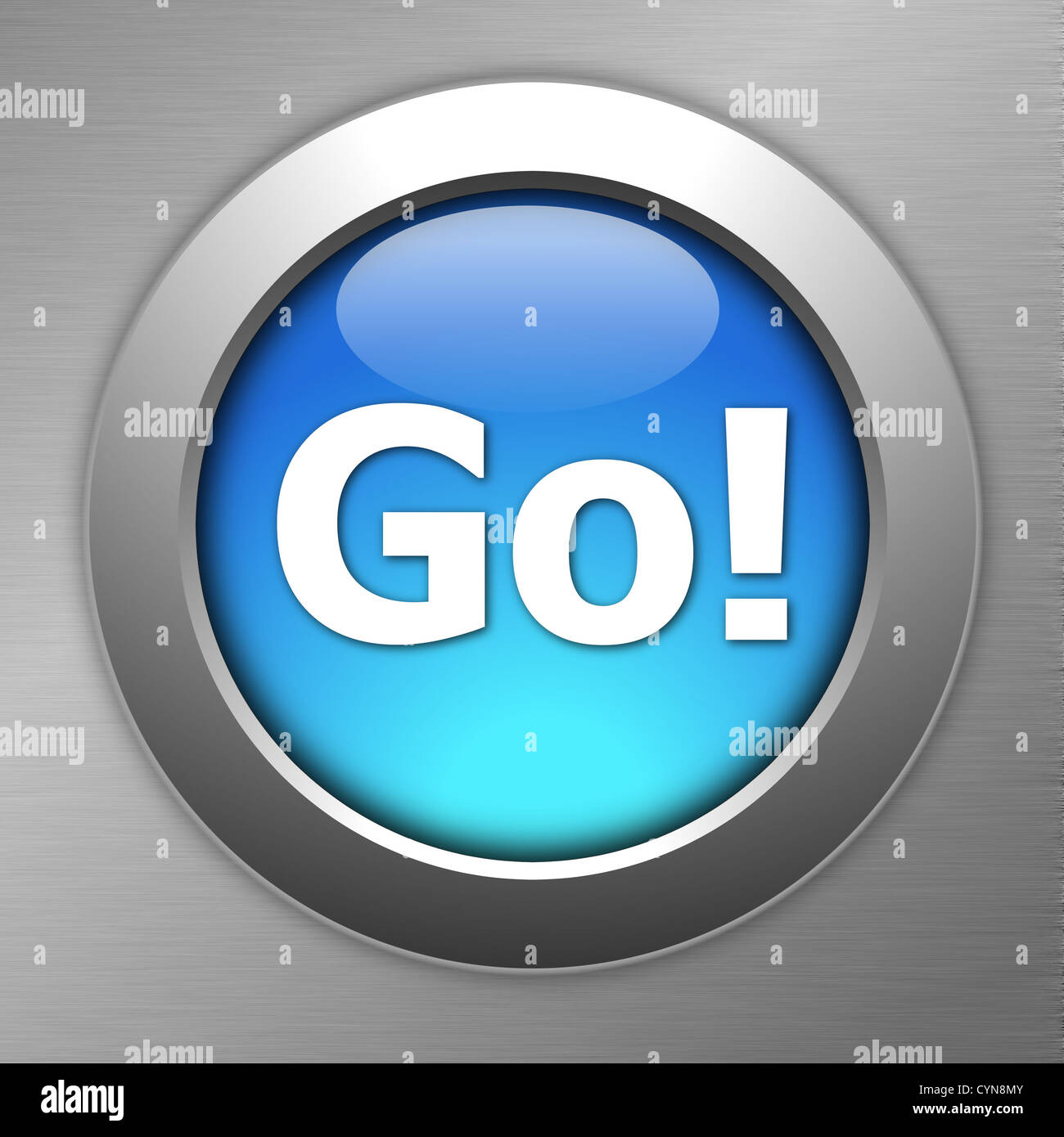 blue go button on metal a texture Stock Photo - Alamy