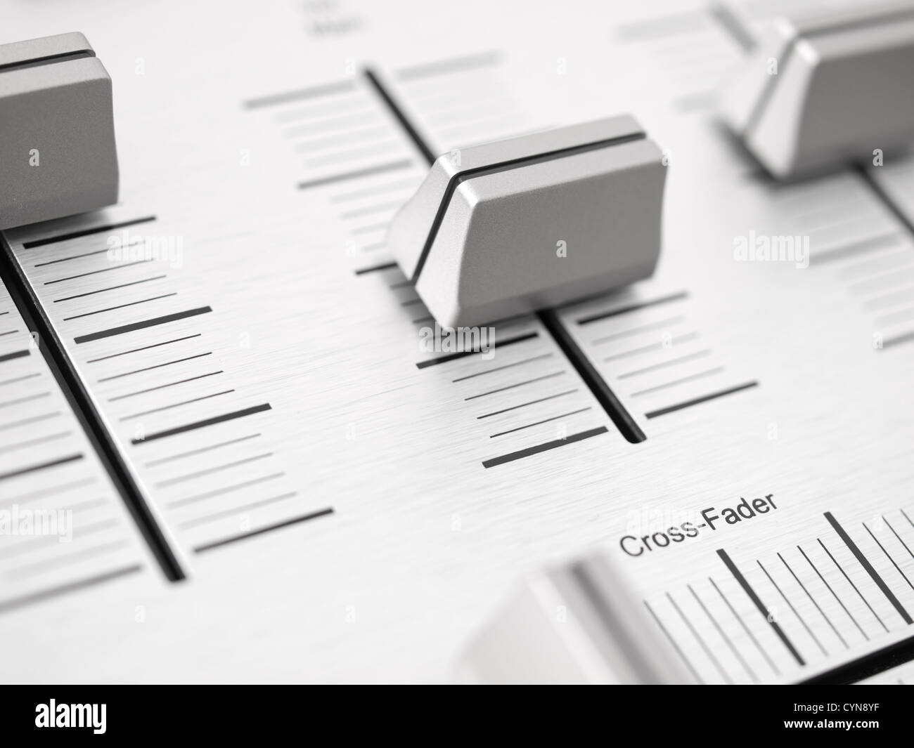 Detail of the controls of an audio mixing device Stock Photo - Alamy