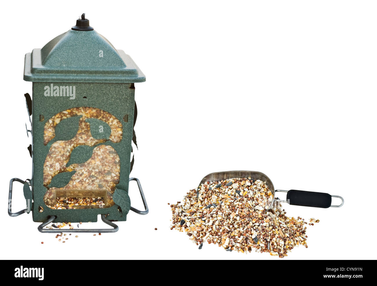 Hanging seed feeder Cut Out Stock Images & Pictures - Alamy