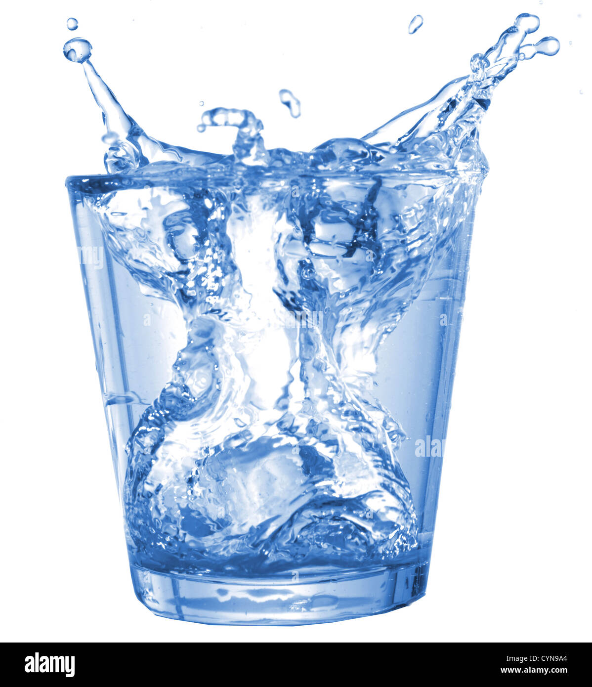glass of ice water with bubbles on white background Stock Photo - Alamy