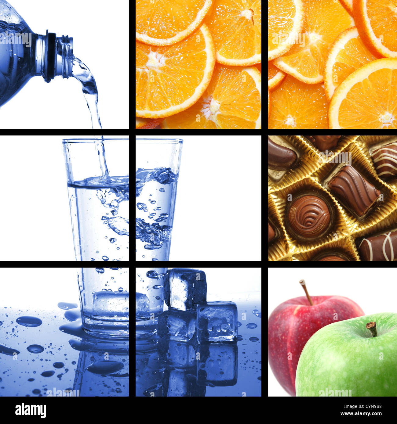 Healthy food collage hi-res stock photography and images - Alamy