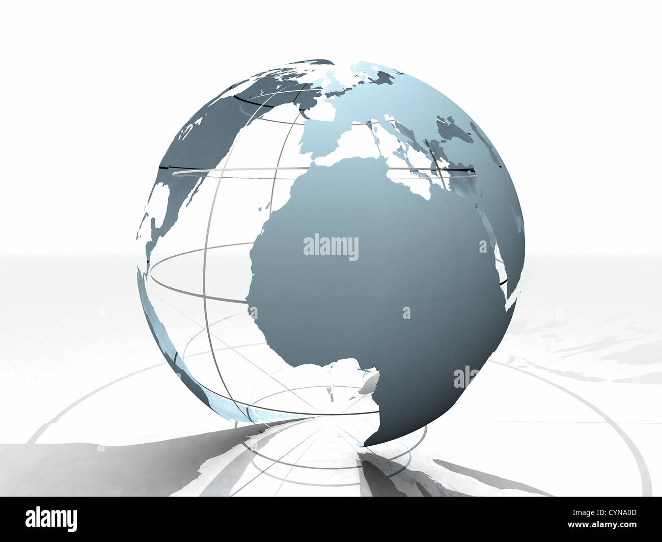 Blue earth on a white background Stock Photo - Alamy