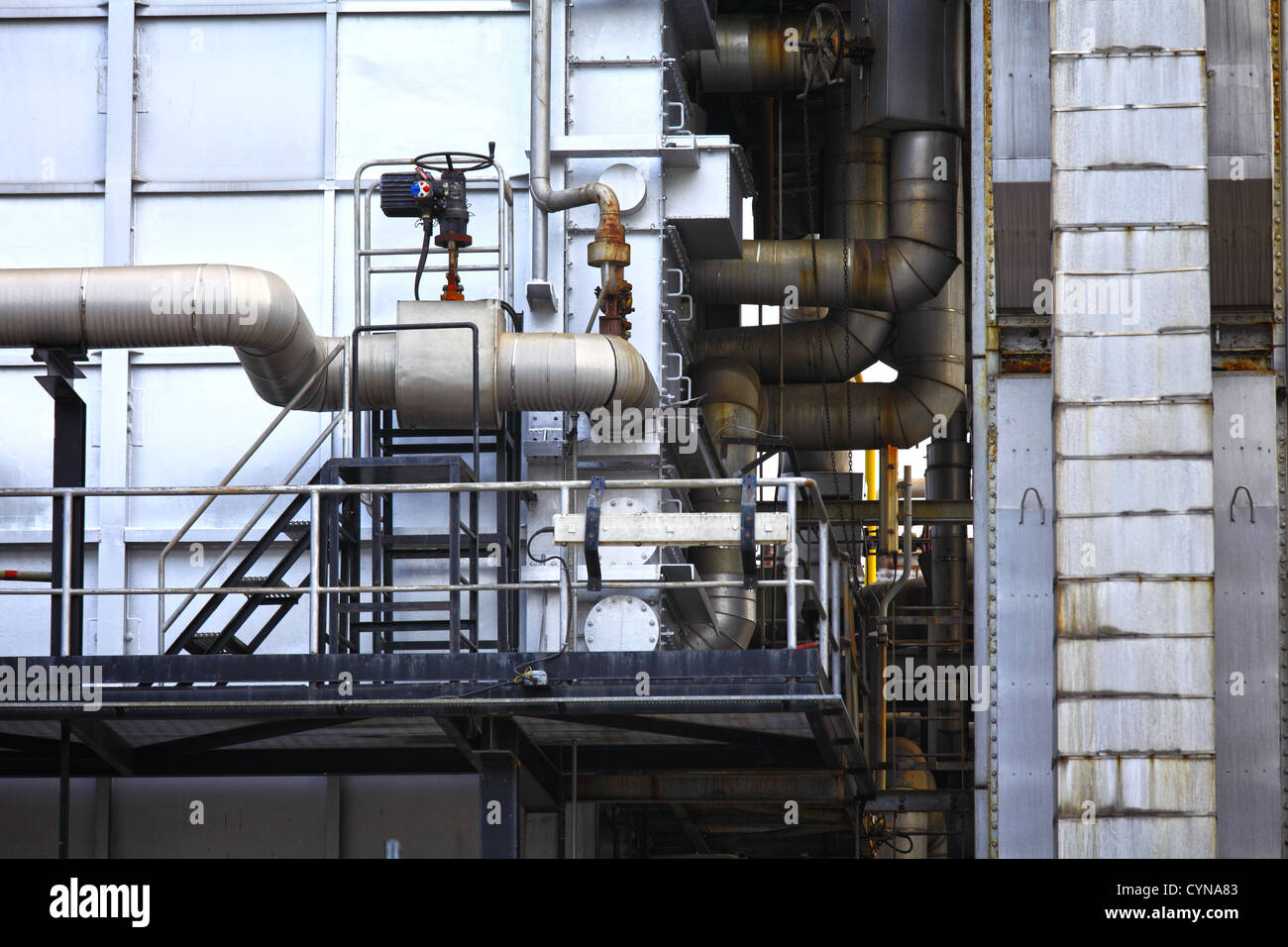 Industrial building, Steel pipeline Stock Photo - Alamy