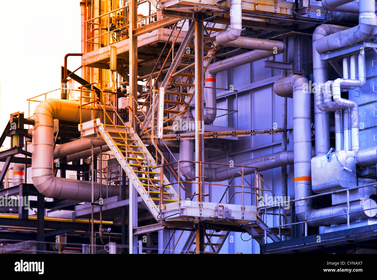 Industrial building, Steel pipelines Stock Photo - Alamy