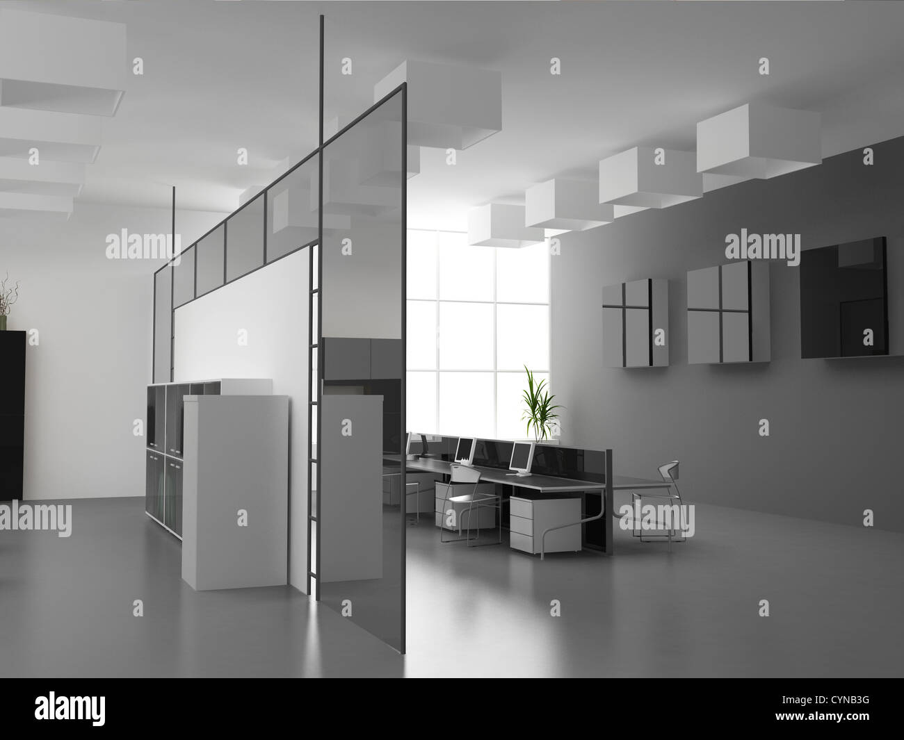 the modern office interior design (3d render Stock Photo - Alamy