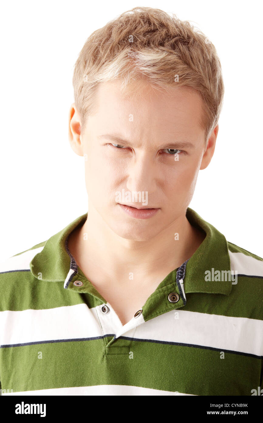 Young aggressiveman portrait Stock Photo - Alamy