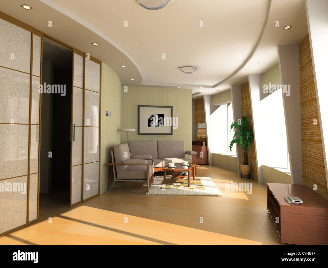 design of the modern hotel interior (3D rendering Stock Photo - Alamy