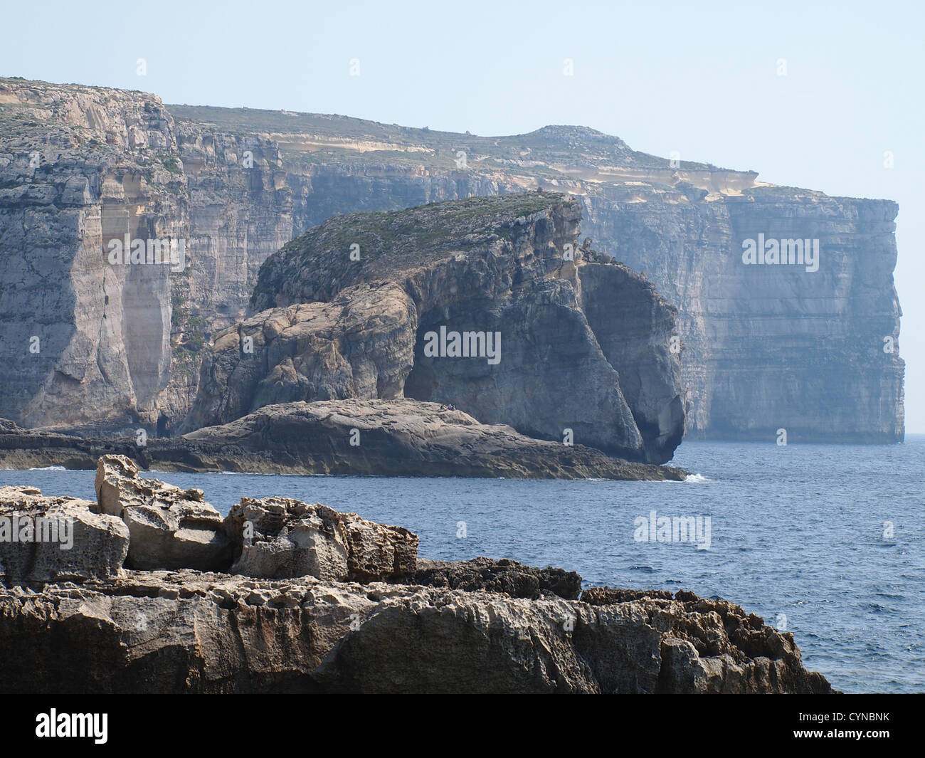 A monumental rock in a bay on Malta Stock Photo - Alamy