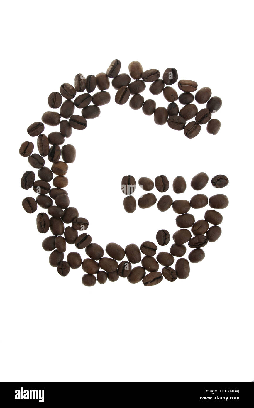 Coffe letter G isolated on white background Stock Photo - Alamy