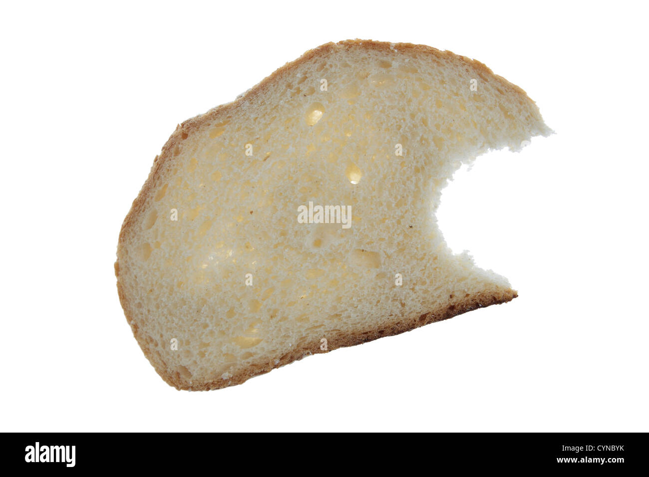Slice of whole wheat bread biten Stock Photo - Alamy