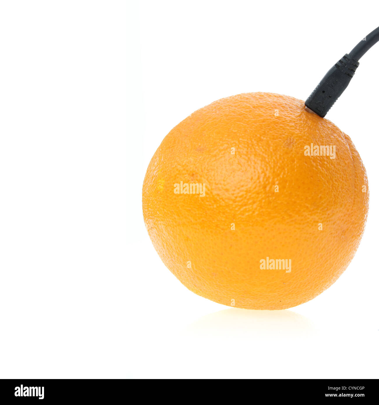 Orange USB isolated on white background Stock Photo - Alamy